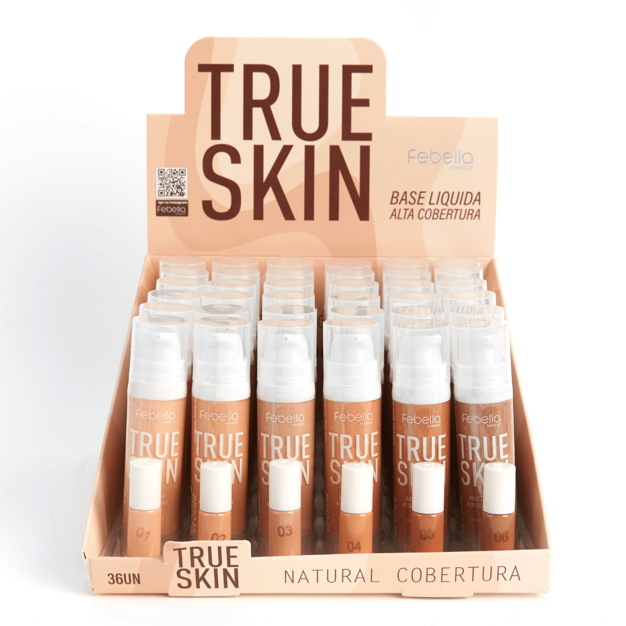 BASE LÍQUIDA TRUE SKIN FEBELLA UN - Nova Avenida Eshop | Os melhores ...